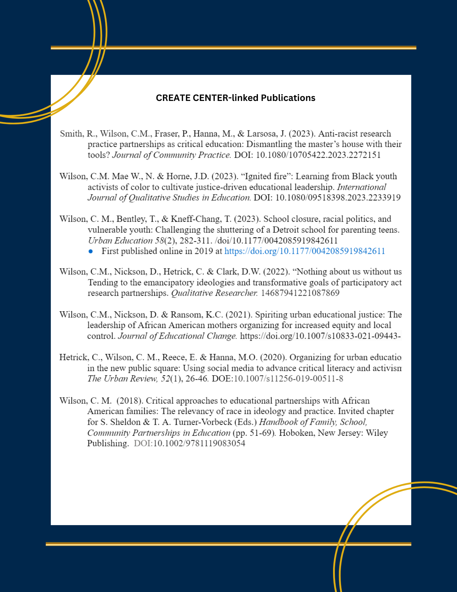 Publications – CREATE